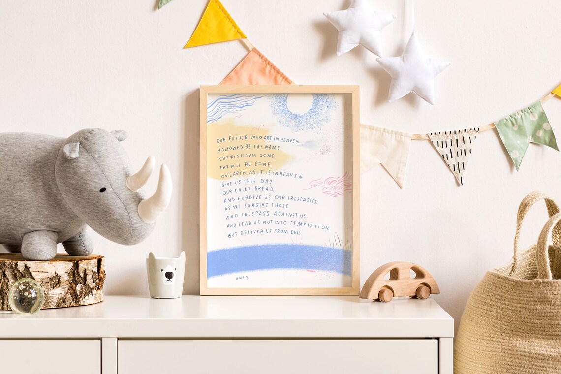 Kid's Prayer Printable, Set of 2 Poster Angel of God and the Lords ...