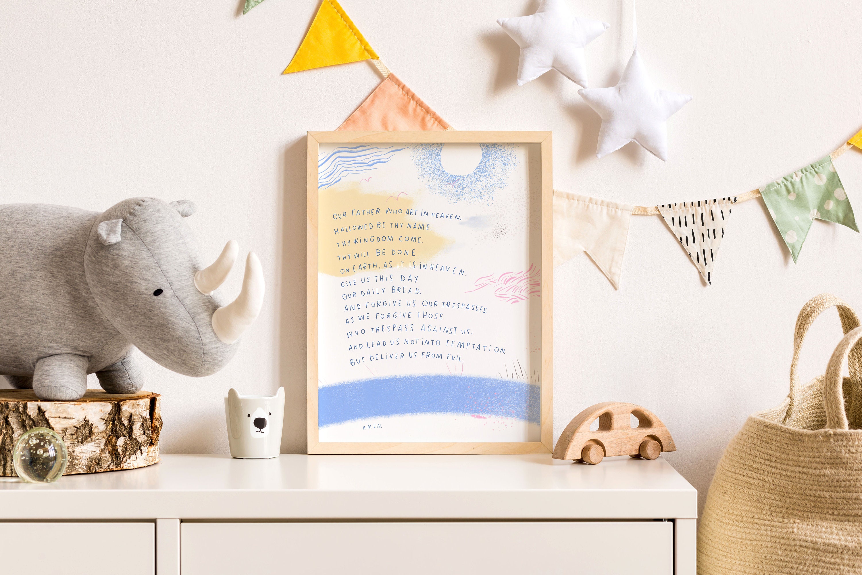 Kid's Prayer Printable, Set of 2 Poster Angel of God and the Lords ...