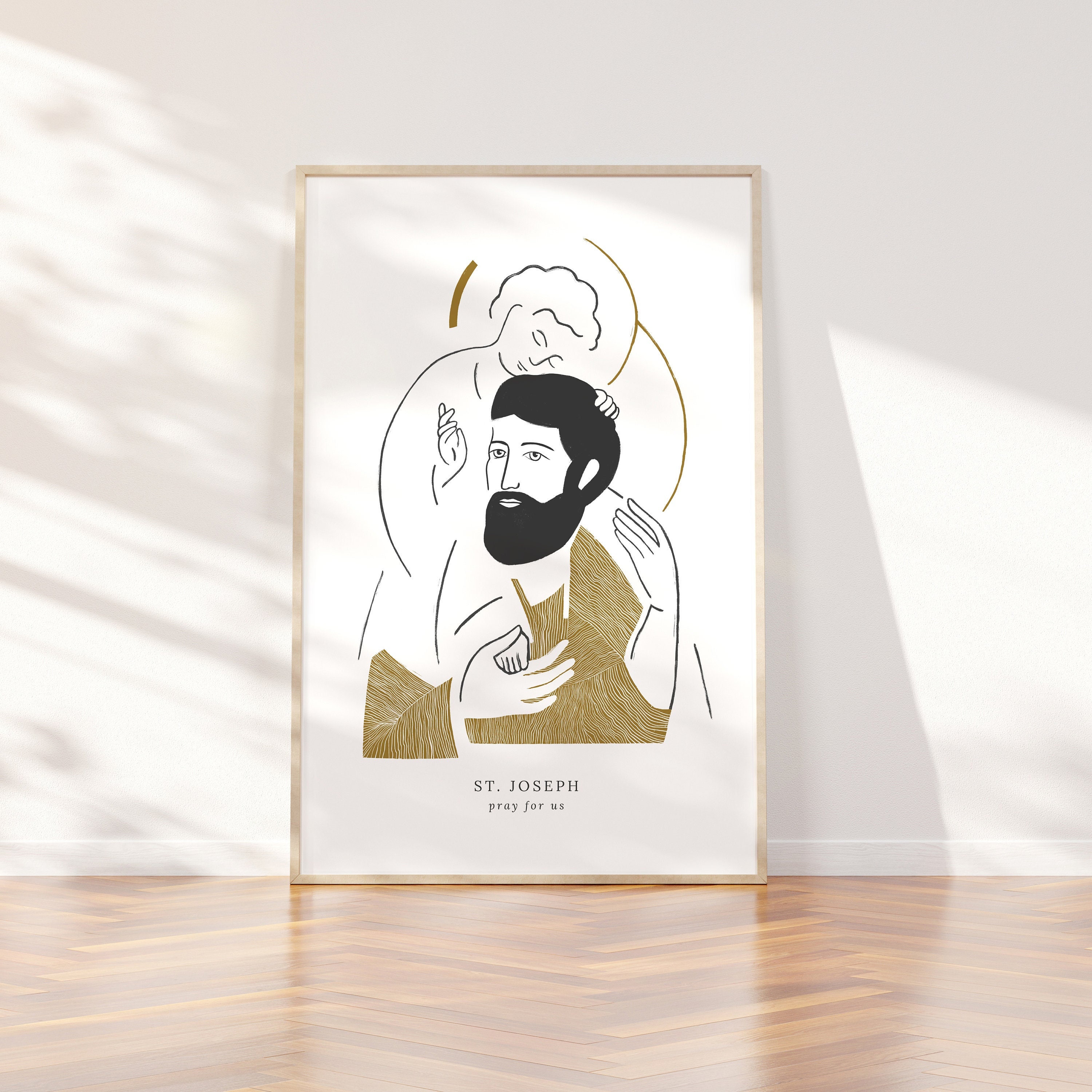 Saint Joseph Portrait Printable, INSTANT DOWNLOAD, Wall Art Icon ...