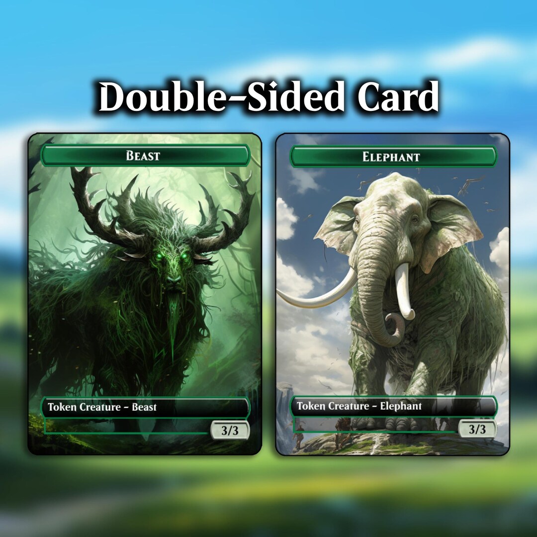 Beast Elephant Token Proxy Double-sided Custom Art Game Cards for ...