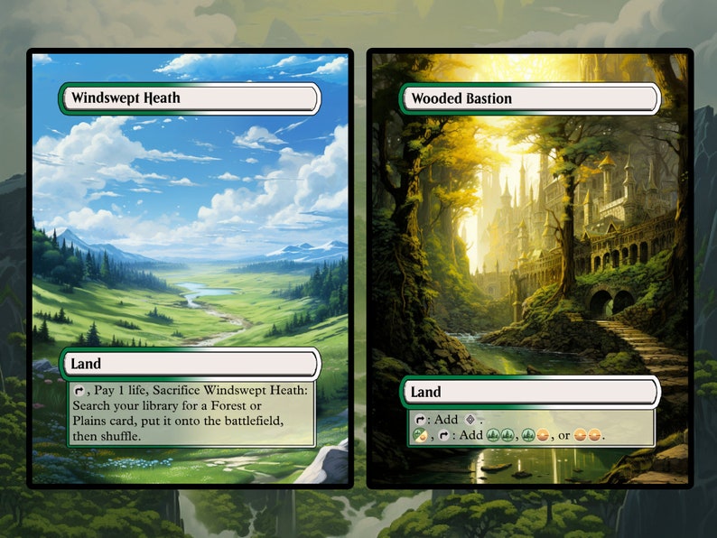 MTG Selesnya Land Proxy Set Green and White Dual Land Cards - Etsy