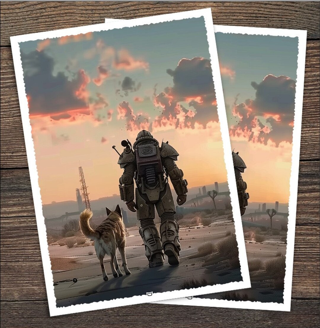 Fallout Inspired Custom Card Game Sleeves - Armor Suit and Dog - Custom ...