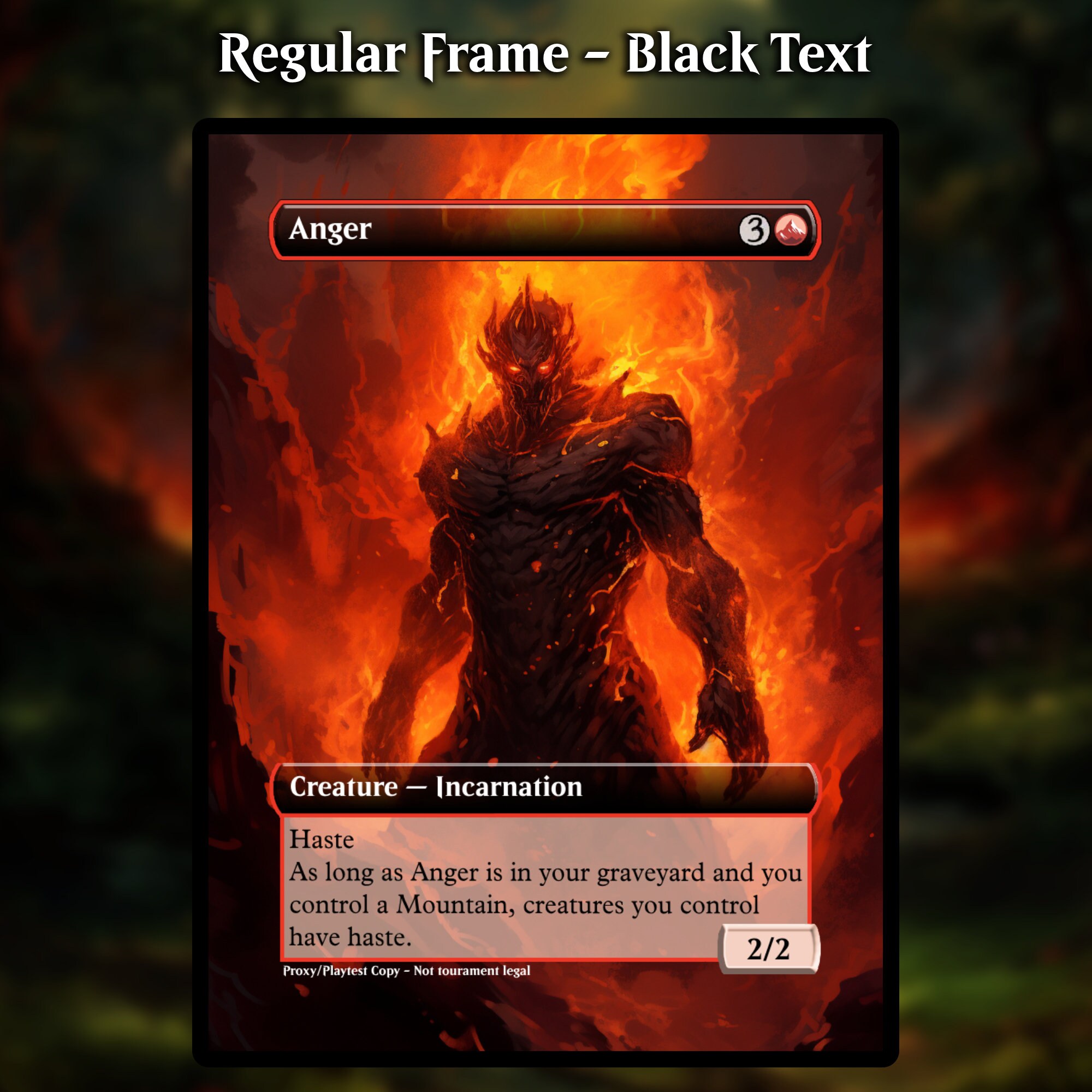 Anger MTG Proxy Custom Game Card for Commander Anger MTG - Etsy