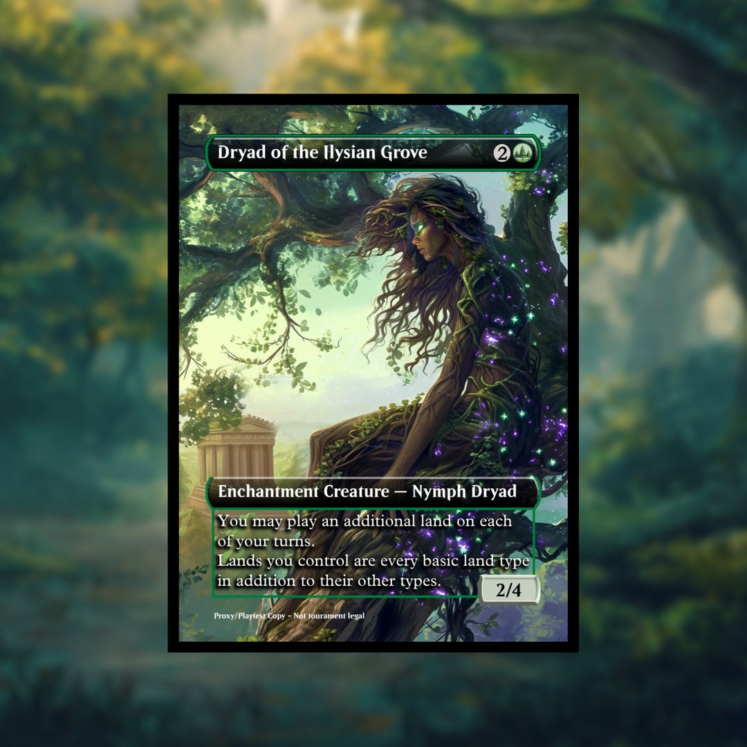 Dryad of the Ilysian Grove MTG Proxy Clear Frame Custom Art Game Cards ...