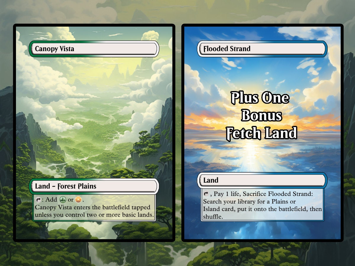 MTG Selesnya Land Proxy Set Green and White Dual Land Cards - Etsy