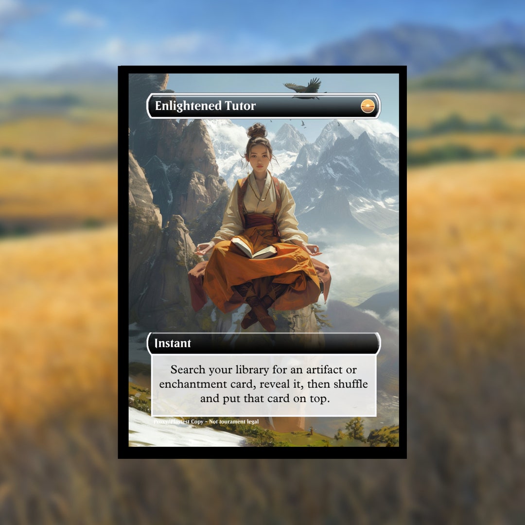 Enlightened Tutor Proxy V2 Regular Frame Custom Art Game Cards for Commander Proxy Enlightened ...