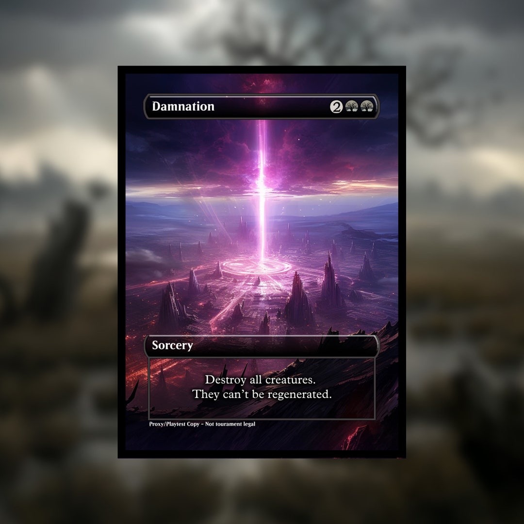 Damnation MTG Proxy Clear Frame Custom Game Cards for Commander Proxy ...