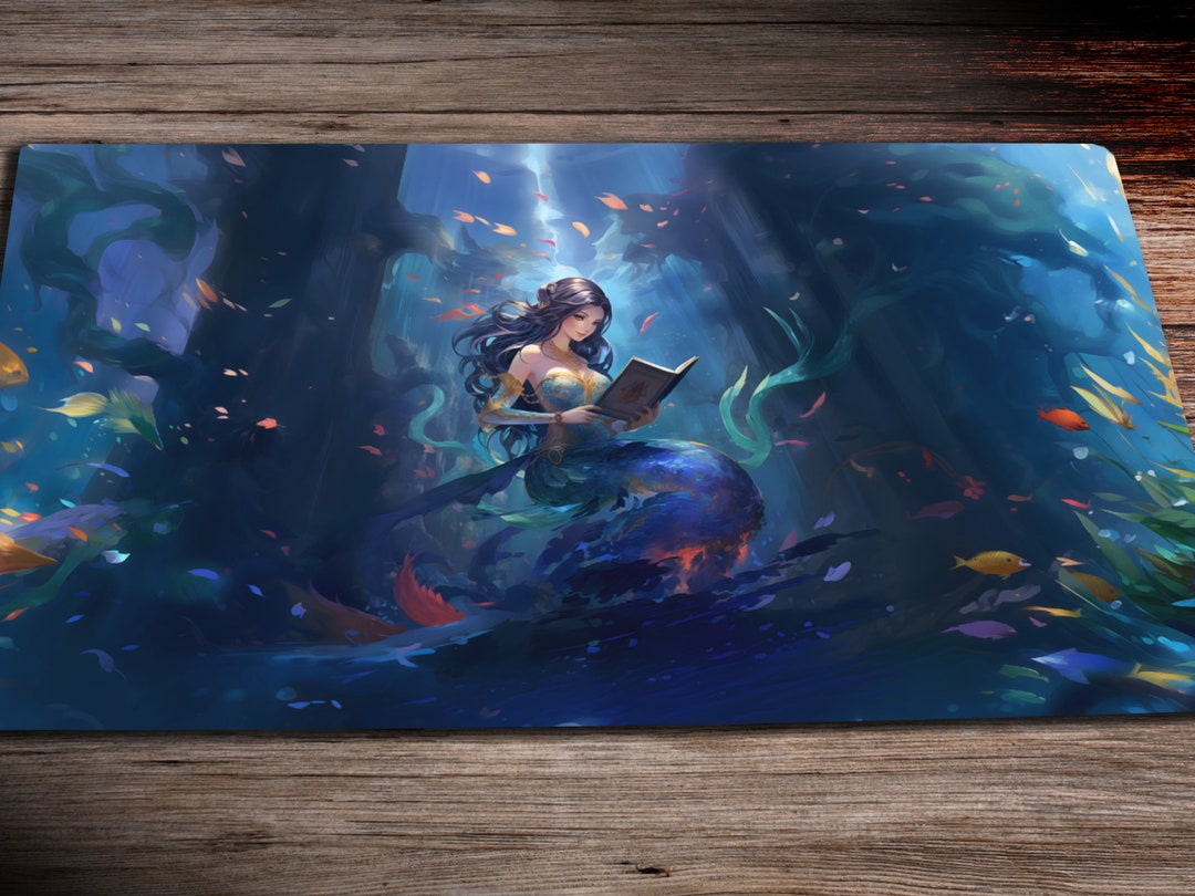 Mermaid Merfolk MTG Compatible Playmat Custom Art Card Game Playmat for ...