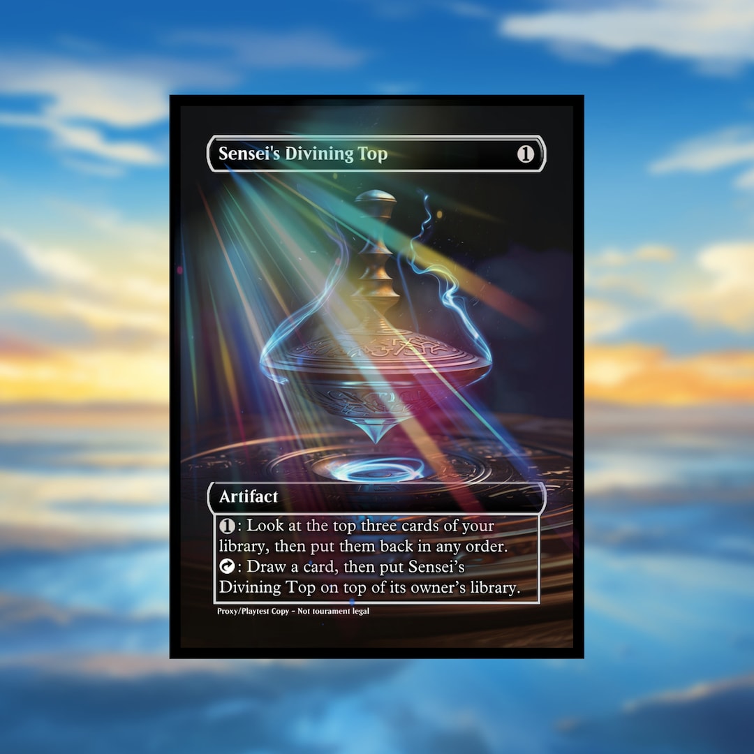 Sensei's Divining Top Foil MTG Proxy Clear Frame Custom Game Card for Commander Proxy Sensei's ...