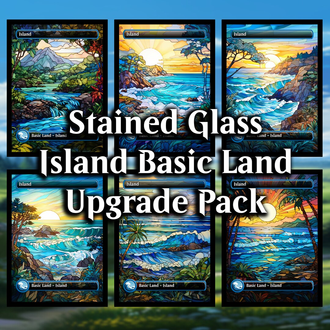 Stained Glass Island Basic Land Pack 18 Custom Basic Lands for ...