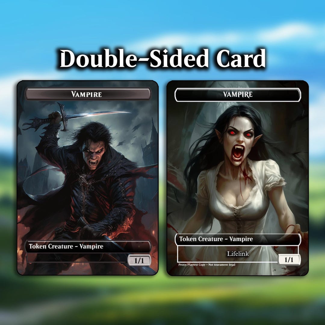 Vampire Token Proxy Double-sided Vampire With Lifelink Custom Art Game Cards for Commander MTG ...