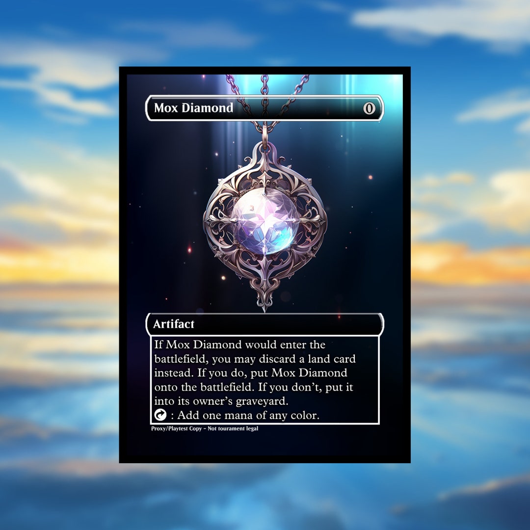 Mox Diamond Proxy Clear Frame Custom Game Card for Commander Proxy Mox ...