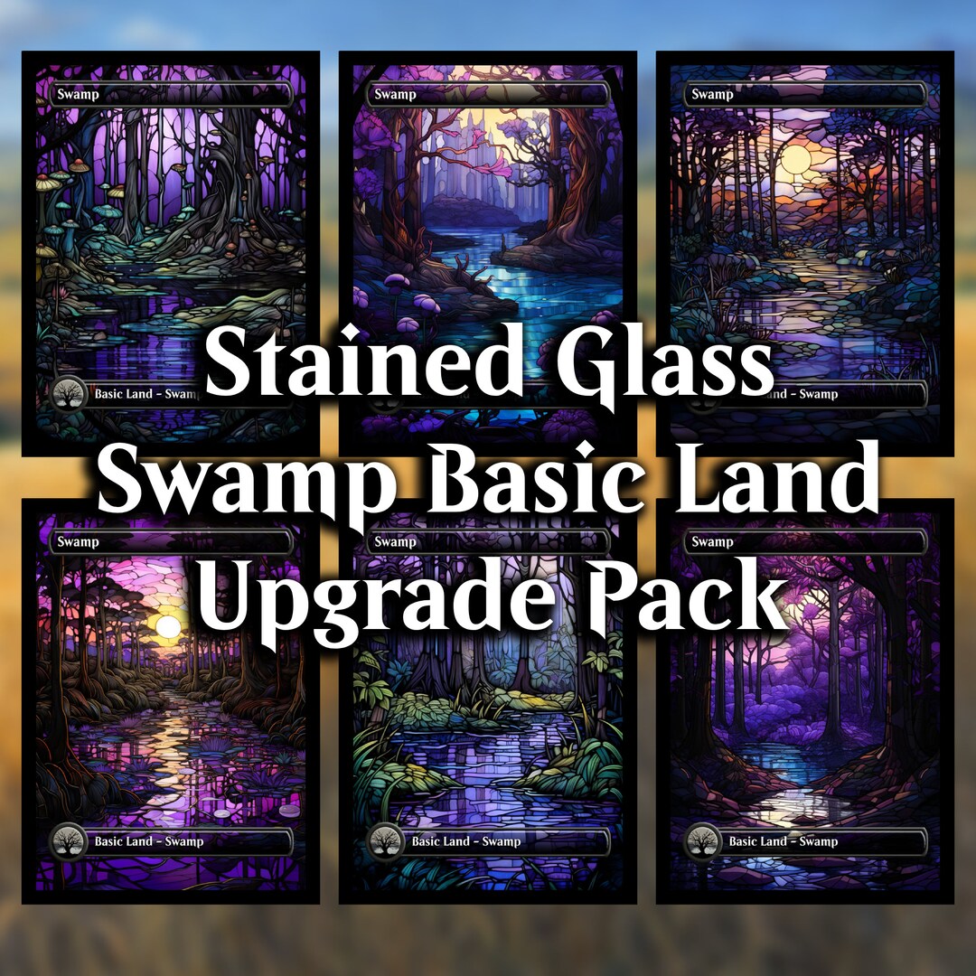 Stained Glass Swamp Basic Land Pack - 18 Custom Basic Lands for ...