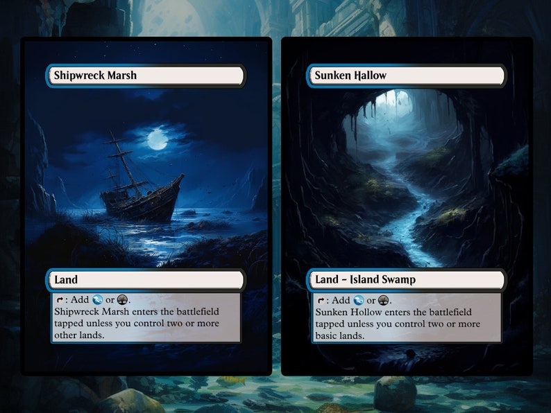 MTG Dimir Land Proxy Set Blue and Black Dual Land Cards - Etsy