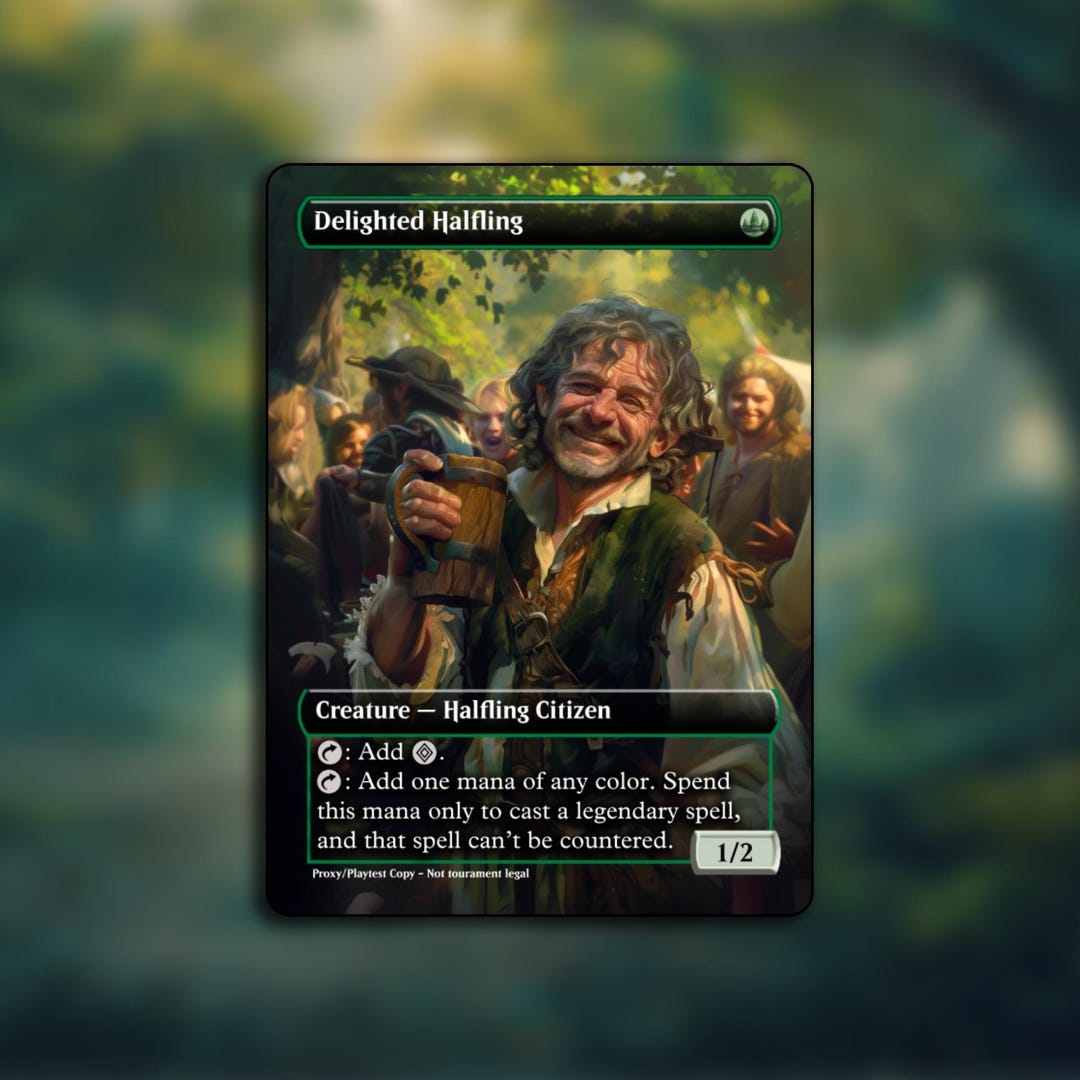 Delighted Halfling MTG Proxy Custom Art Game Cards for Commander Proxy ...