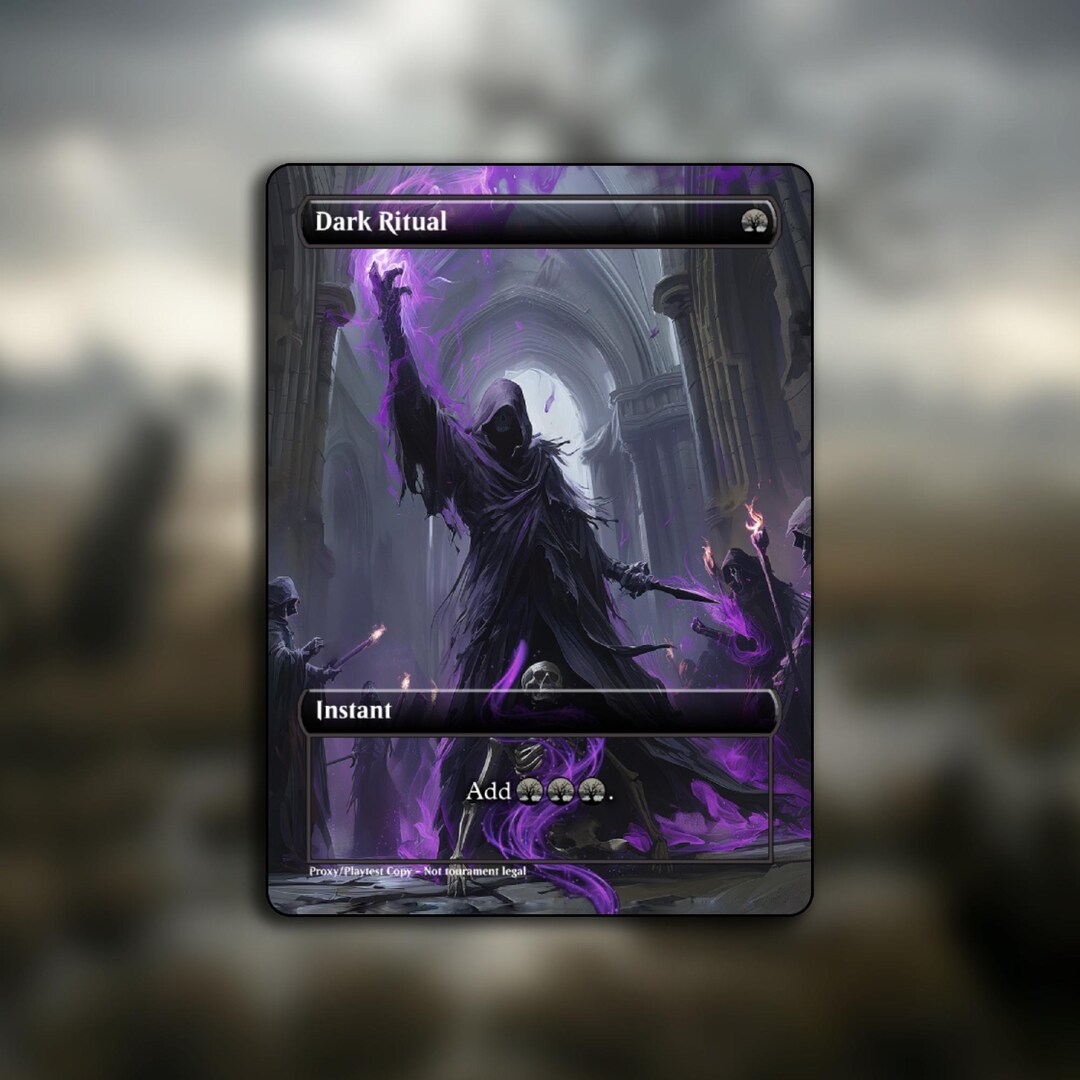 Dark Ritual Mtg Proxy - Clear Frame - Custom Art Cards for Commander ...
