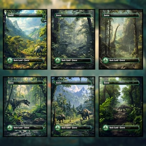18 Card Dinosaur Basic Land Pack Naya White/Green/Red 18 Dinosaur-Themed Basic Lands for ...