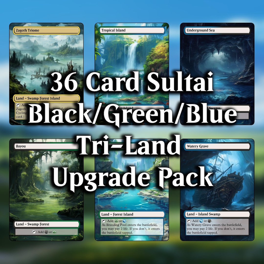Sultai black/green/blue MTG Proxy Dual Land Pack 36 Custom Cards for ...