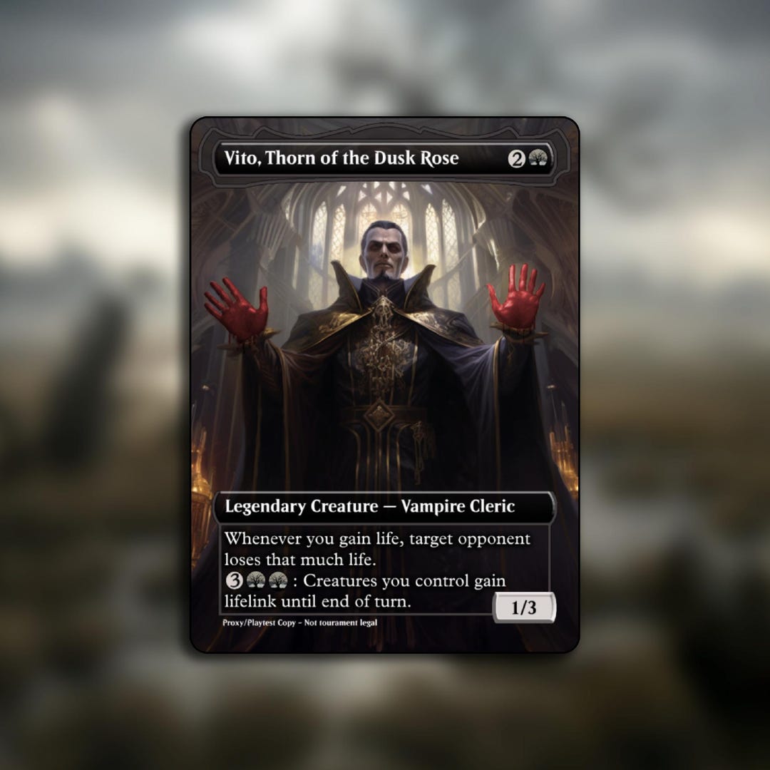 Vito, Thorn of the Dusk Rose MTG Proxy Custom Game Cards for Commander EDH Proxy Vito, Thorn of ...