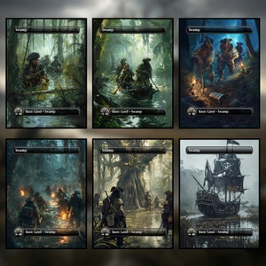 Pirate Basic Land Pack grixis Red/blue/black 18 Pirate-themed Basic ...