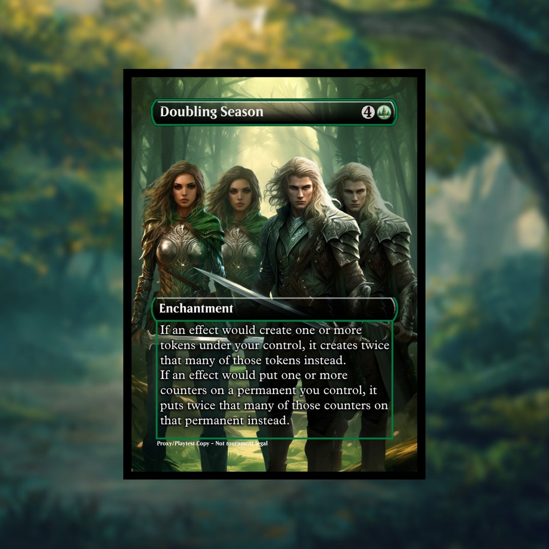Doubling Season MTG Proxy Elves Version Clear Frame Custom Cards for Commander Proxy Doubling ...