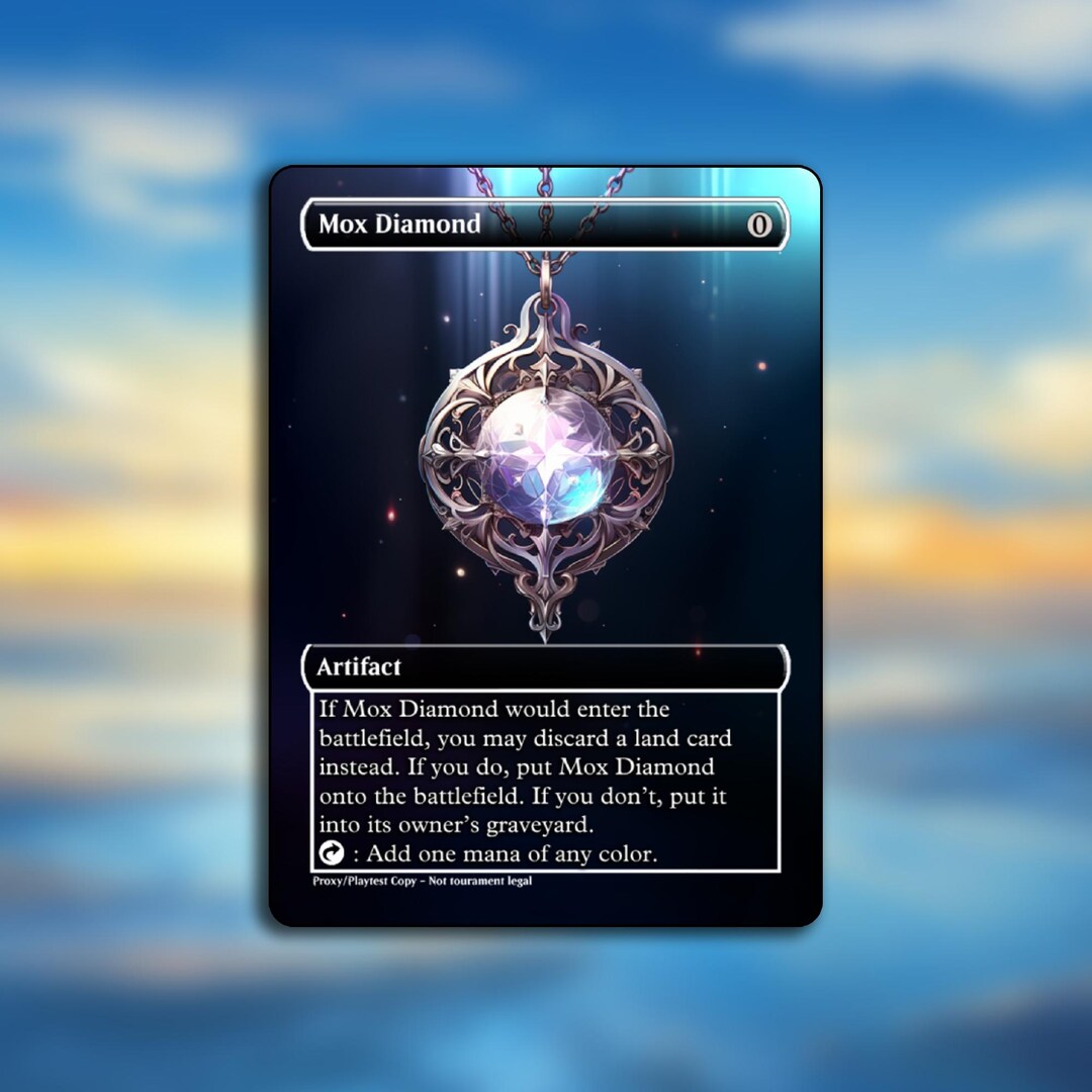 Mox Diamond Proxy Borderless Frame Custom Game Card for Commander MTG ...