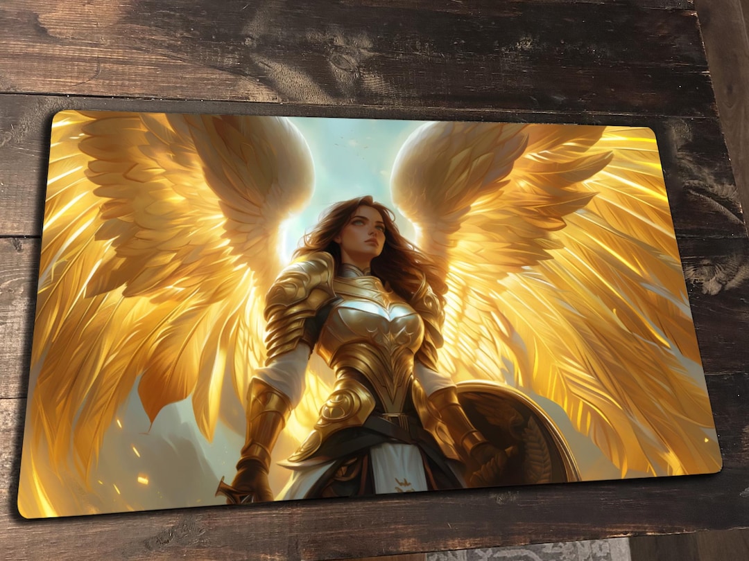Angel Warrior Playmat MTG - Custom Art Card Game Playmat for Commander ...