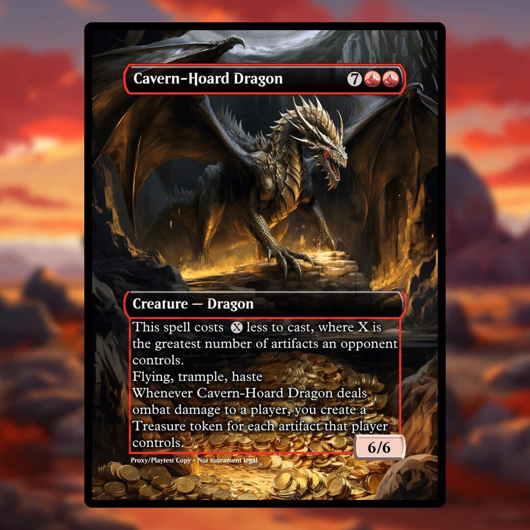 Cavern Horde Dragon Proxy Clear Frame Custom Art Game Card for ...