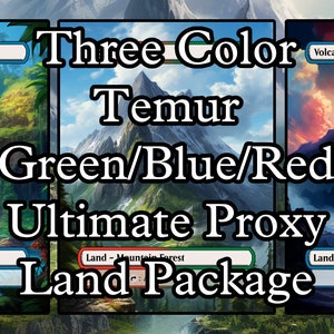 Temur Green/blue/red Three Color Dual Land Ultimate Proxy Set Custom ...