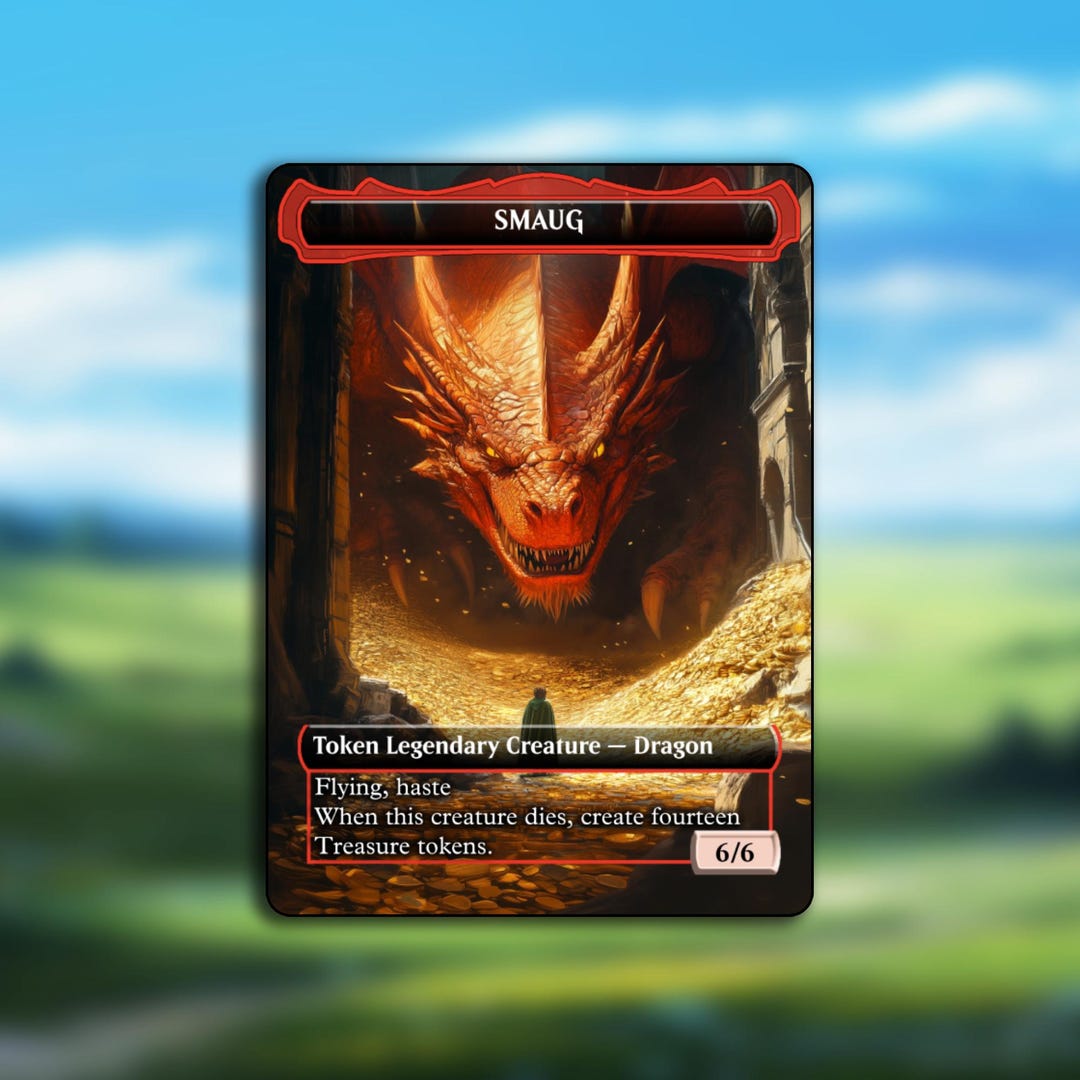 Smaug Token Proxy - Custom Art Game Cards for Commander MTG Smaug Token ...