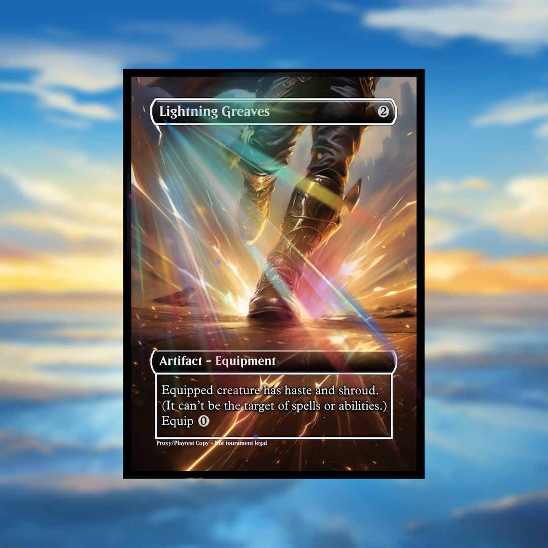 Foil Lightning Greaves Proxy Clear Frame Proxy Lightning Greaves ...