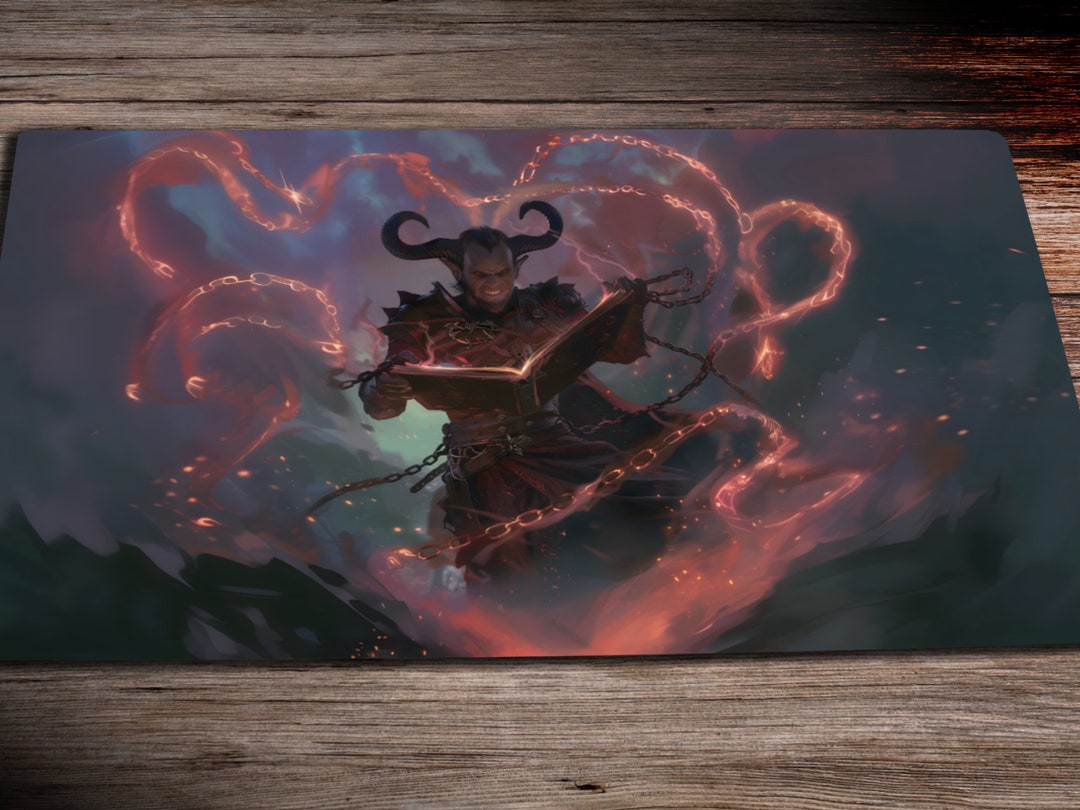 Tiefling Warlock Playmat - Custom Art Card Game Playmat for Commander ...