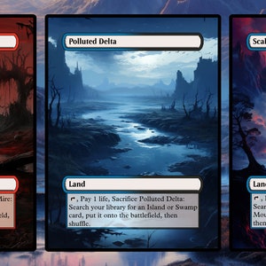 25 Card Black/red/blue grixis Three Color Dual Land Proxy Pack Custom ...