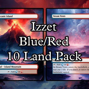 Izzet Land Proxy Set 10 Blue and Red Dual Land Cards Custom Game Cards ...