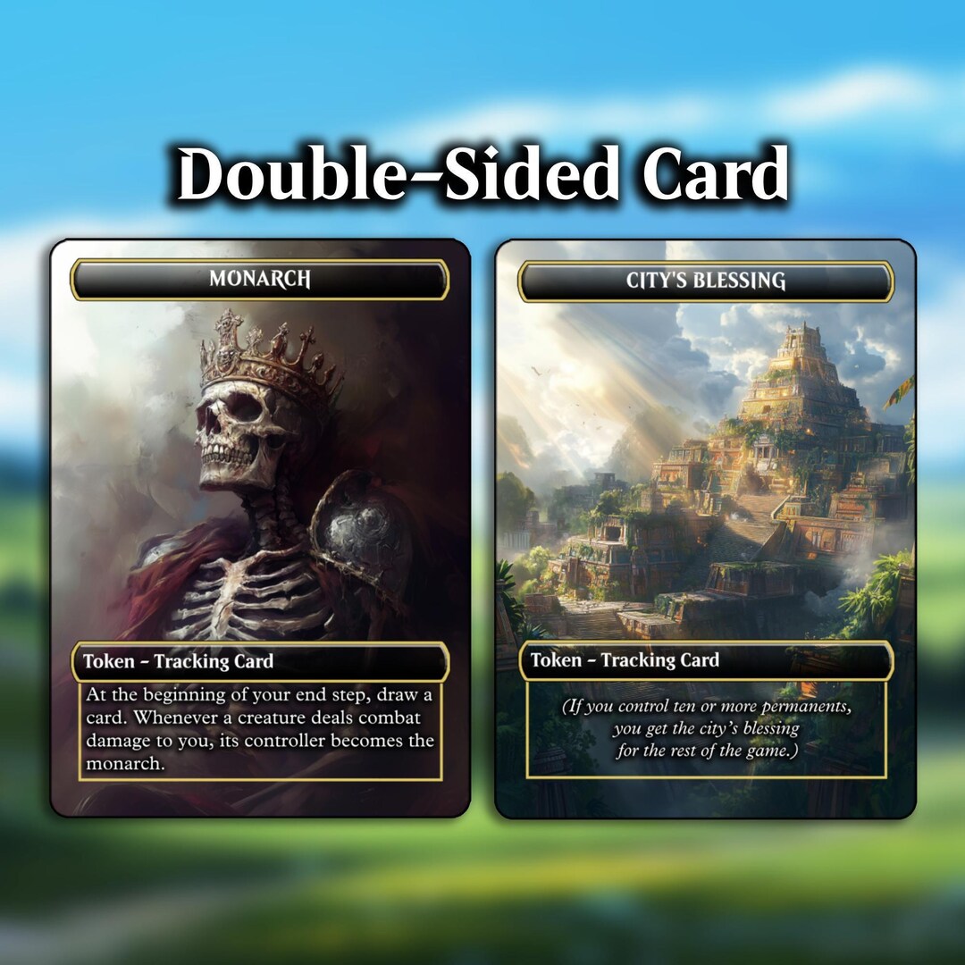 Monarch City's Blessing Double-sided MTG Token - Custom Art Game Cards ...