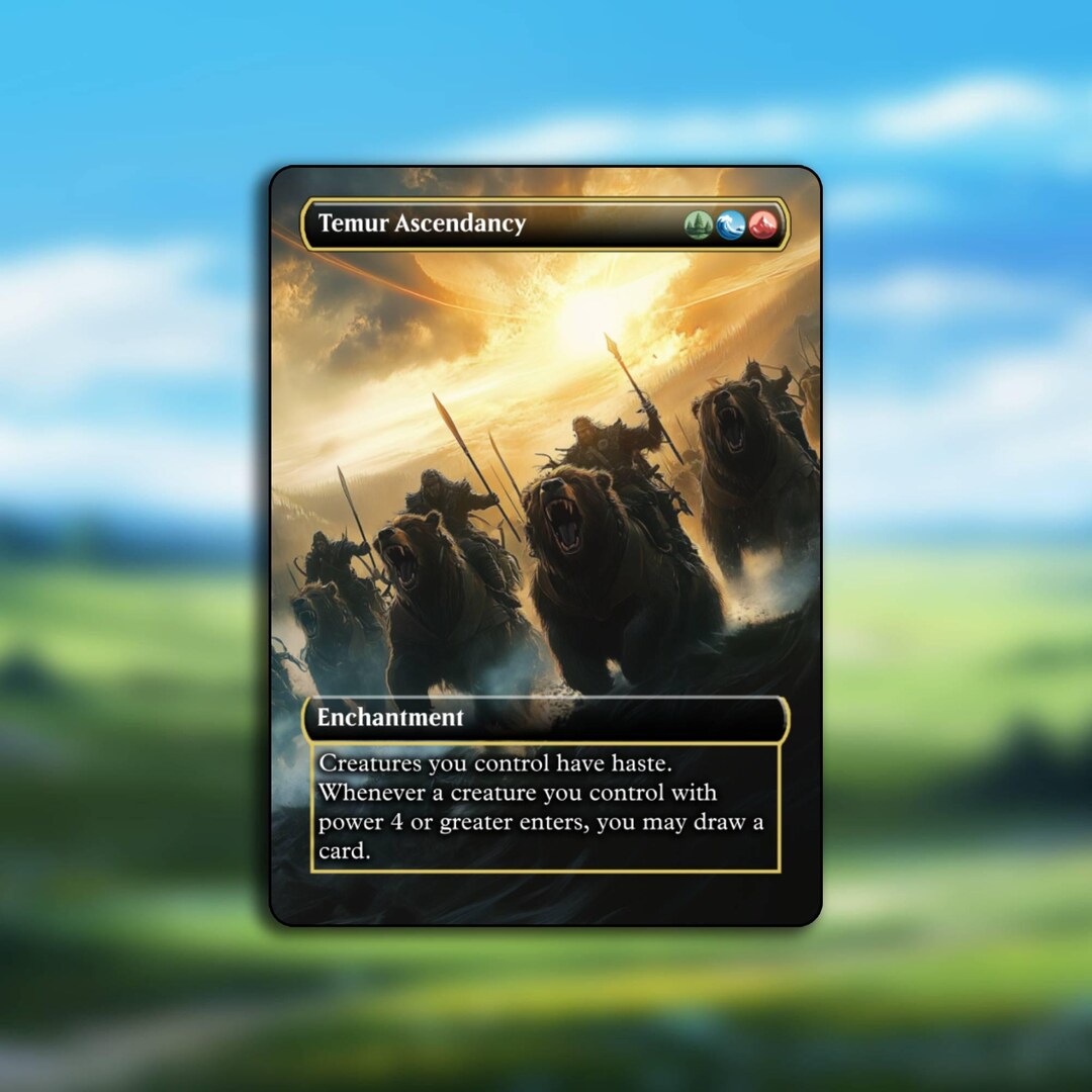 Temur Ascendency MTG Proxy - Clear Frame - Custom Game Cards for ...