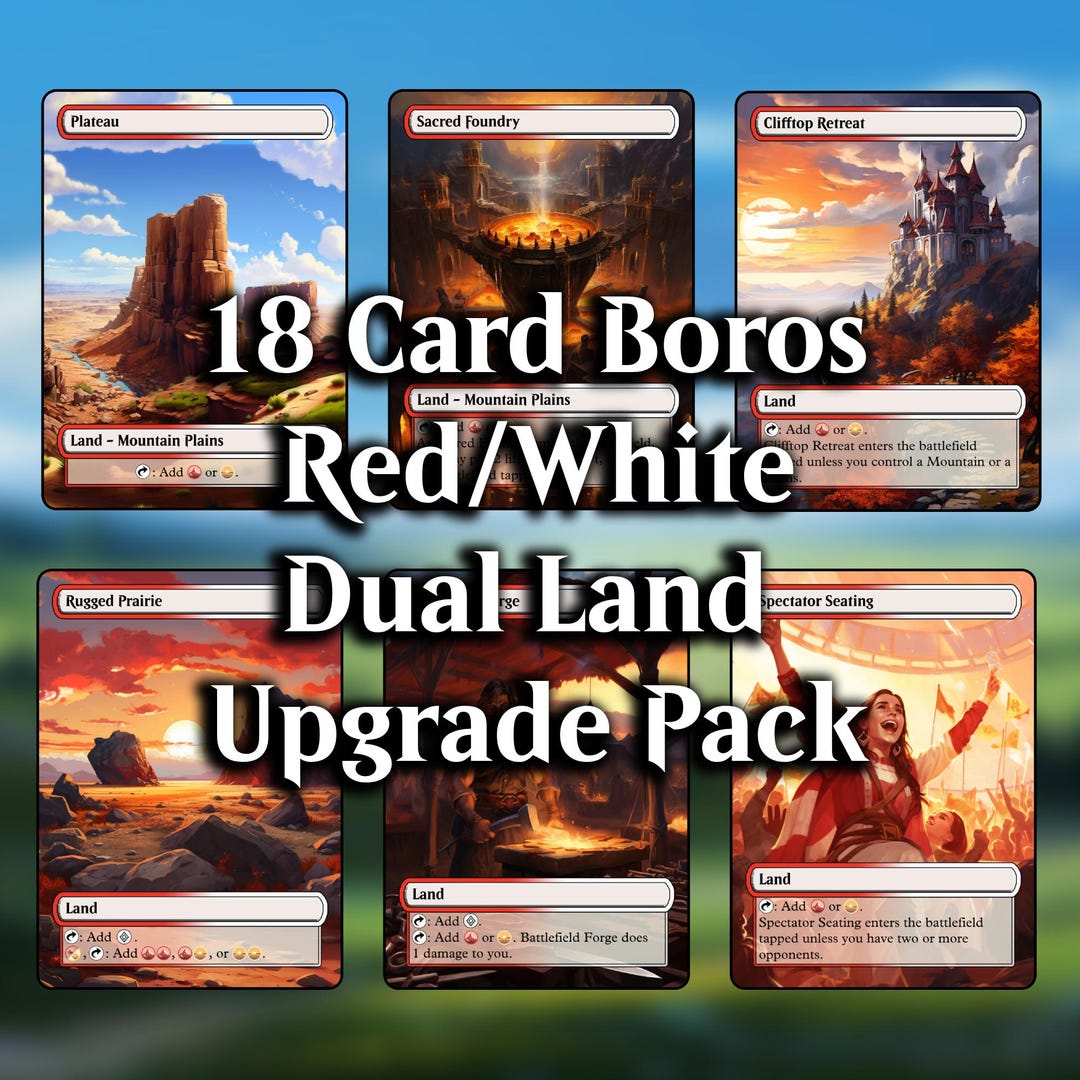Boros (red and White) Dual Land MTG Proxy Pack - 18 Custom Game Cards for Commander - MTG Dual ...