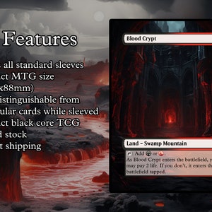10 Card Red and Black Rakdos Dual Land Pack Custom Game Cards for Commander MTG Compatible Extra ...