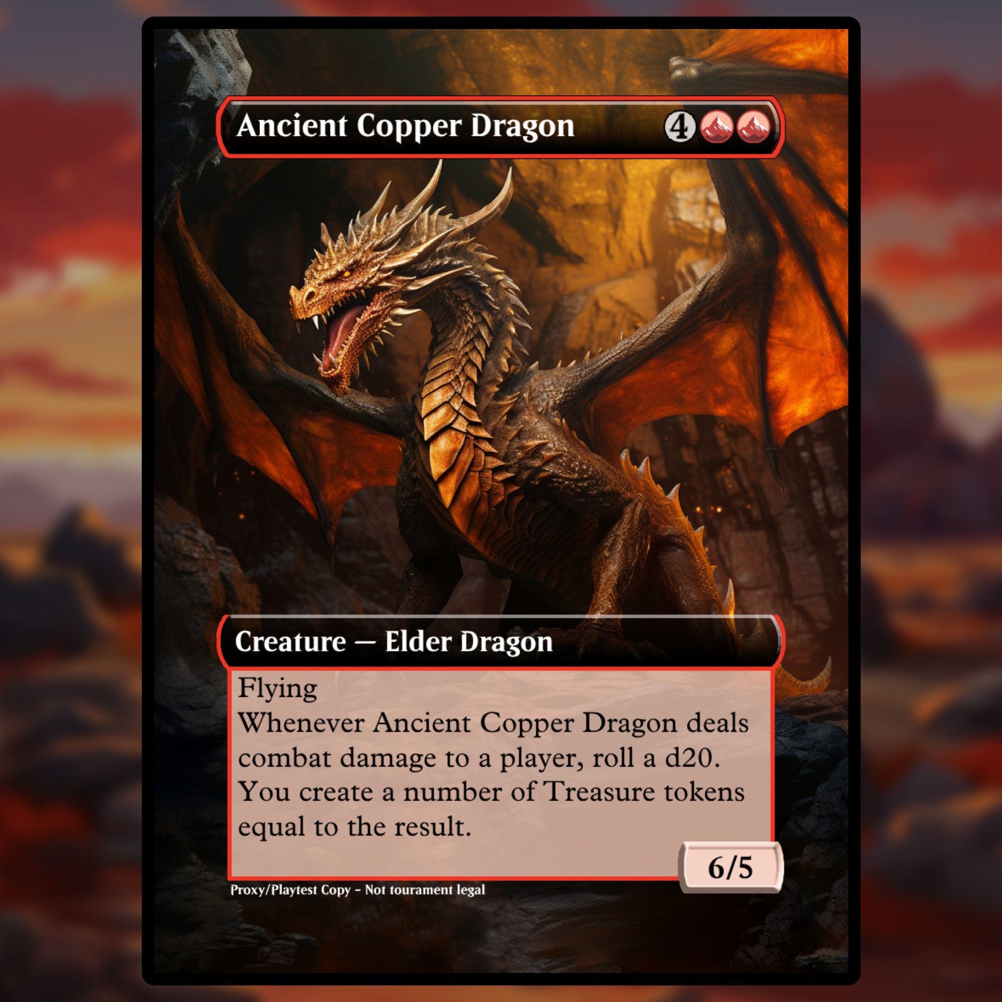 Ancient Copper Dragon Proxy Custom Game Card for Commander Proxy Ancient Copper Dragon Proxies ...
