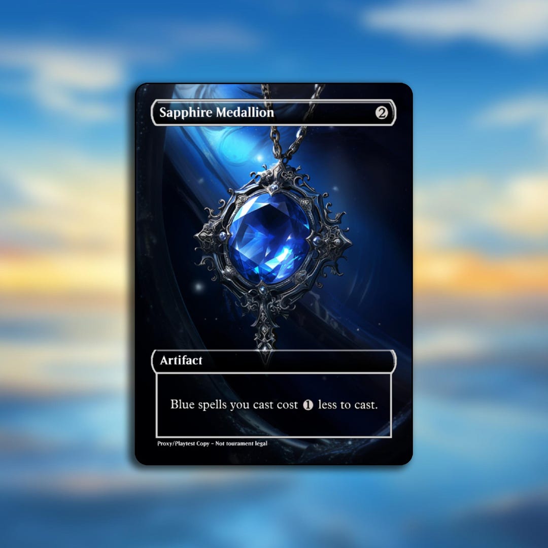 Sapphire Medallion Proxy - Clear Frame - Custom Game Card for Commander ...