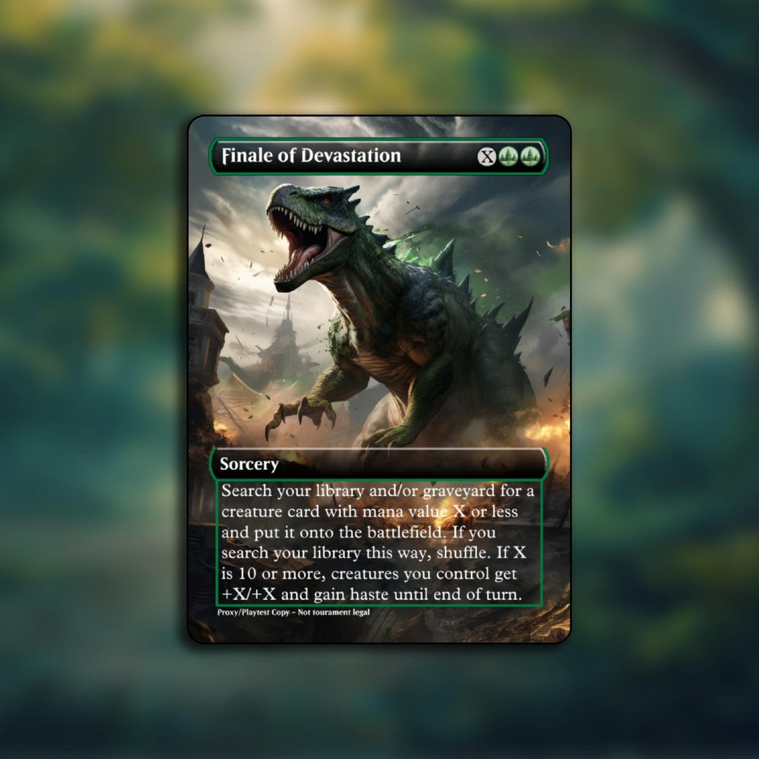 Finale of Devastation MTG Proxy Clear Frame Custom Cards for Commander ...