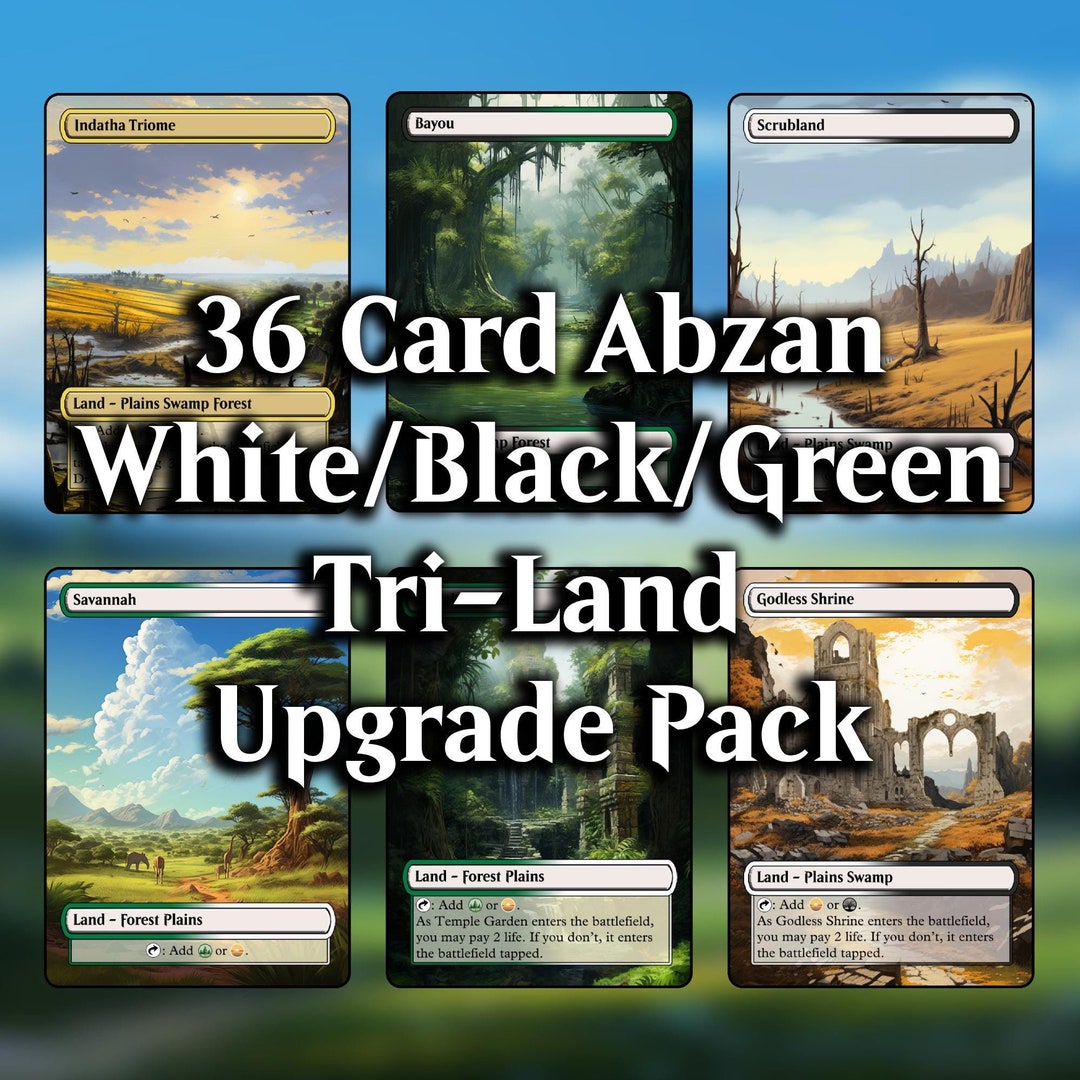 Abzan white/black/green MTG Proxy Dual Land Pack 36 Custom Cards for Commander MTG Dual Land ...