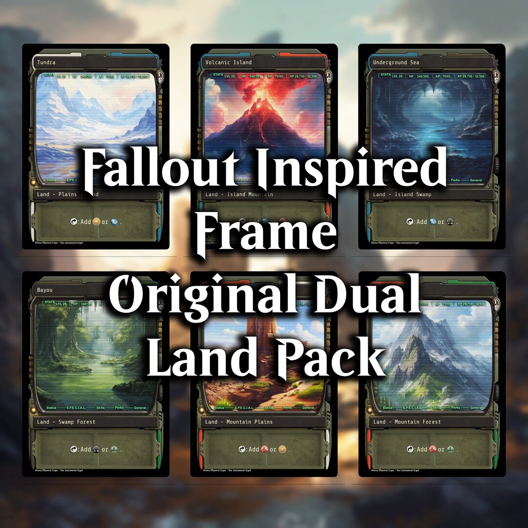 Fallout Inspired Frame MTG Dual Lands Proxy Pack 10 Custom Cards for ...