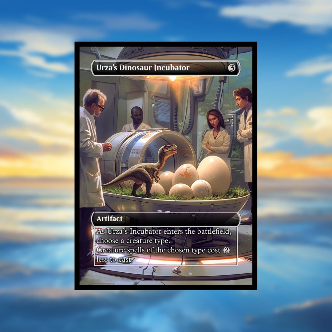 Urza's dinosaur Incubator Proxy Custom Art Game Card Design for ...