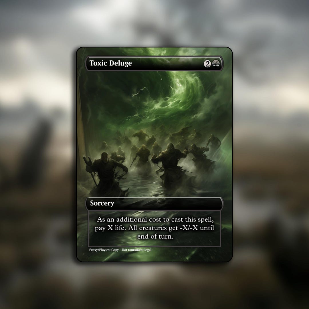 Toxic Deluge MTG Proxy Borderless Frame Custom Art Game Cards for ...