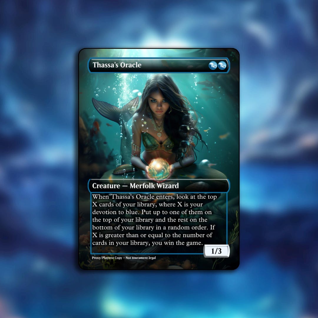 Thassa's Oracle MTG Proxy Borderless Frame Custom Game Cards for Commander Proxy MTG Thassas ...