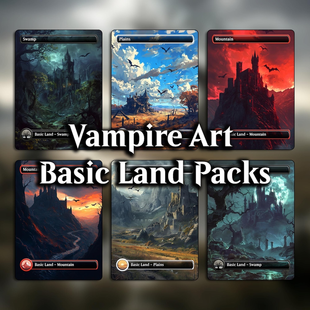 Vampire Art MTG Basic Land Pack - 18 Vampire Basic Lands for Commander ...