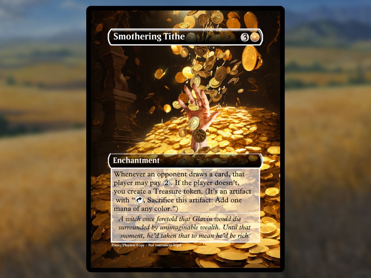 MTG Smothering Tithe Proxy Custom Magic the Gathering Cards - Etsy