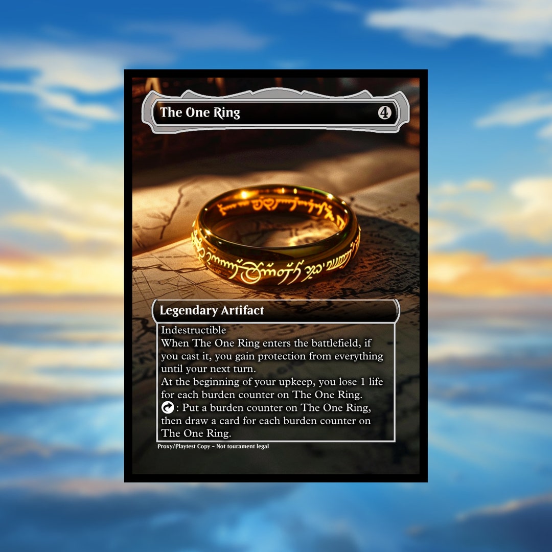 The One Ring Proxy Clear Frame Custom Art Game Card for Commander MTG ...