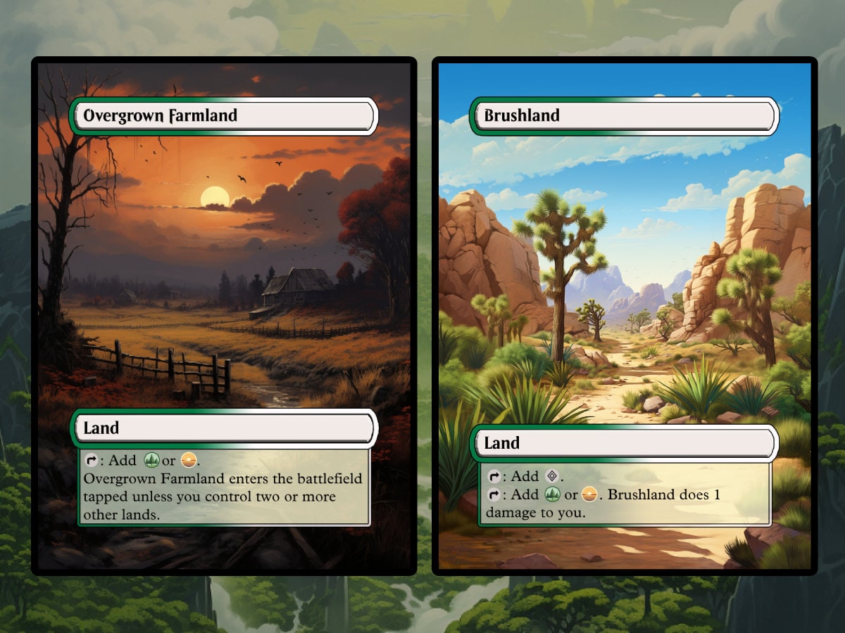 MTG Selesnya Land Proxy Set Green and White Dual Land Cards - Etsy
